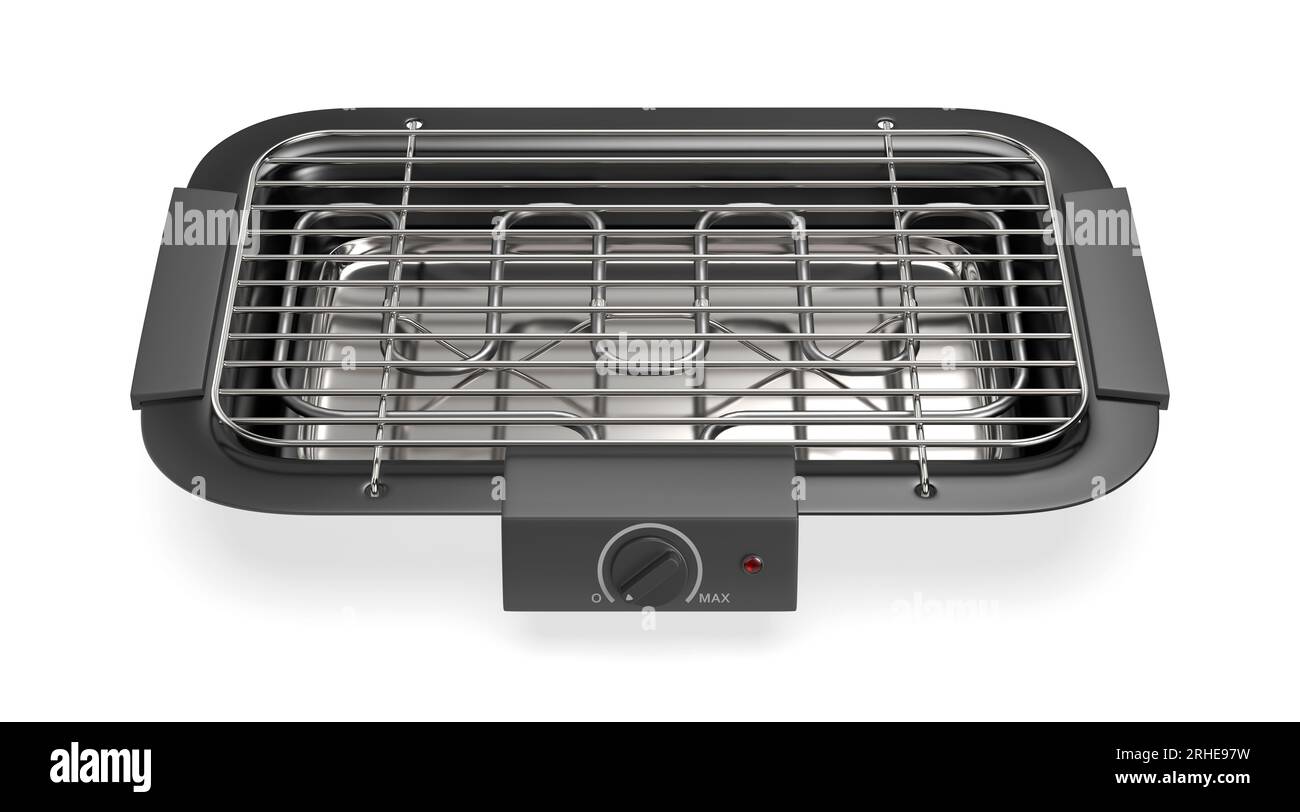 Empty electric grill on white background Stock Photo - Alamy