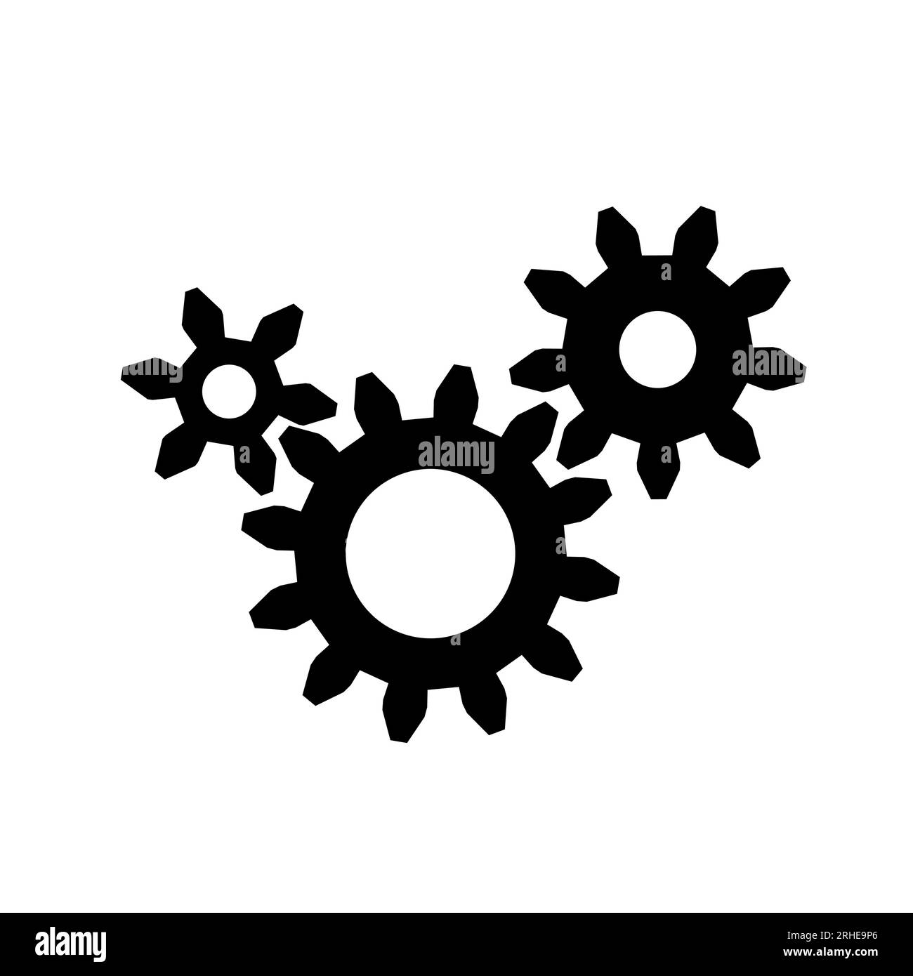 Simple cogwheel vector illustration. Three cog wheel gears - mechanical ...