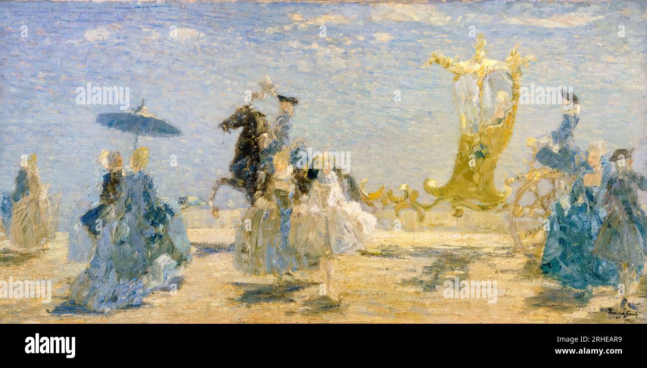 Emma Ciardi, Symphony in Blue, painting in oil on canvas, 1922 Stock ...