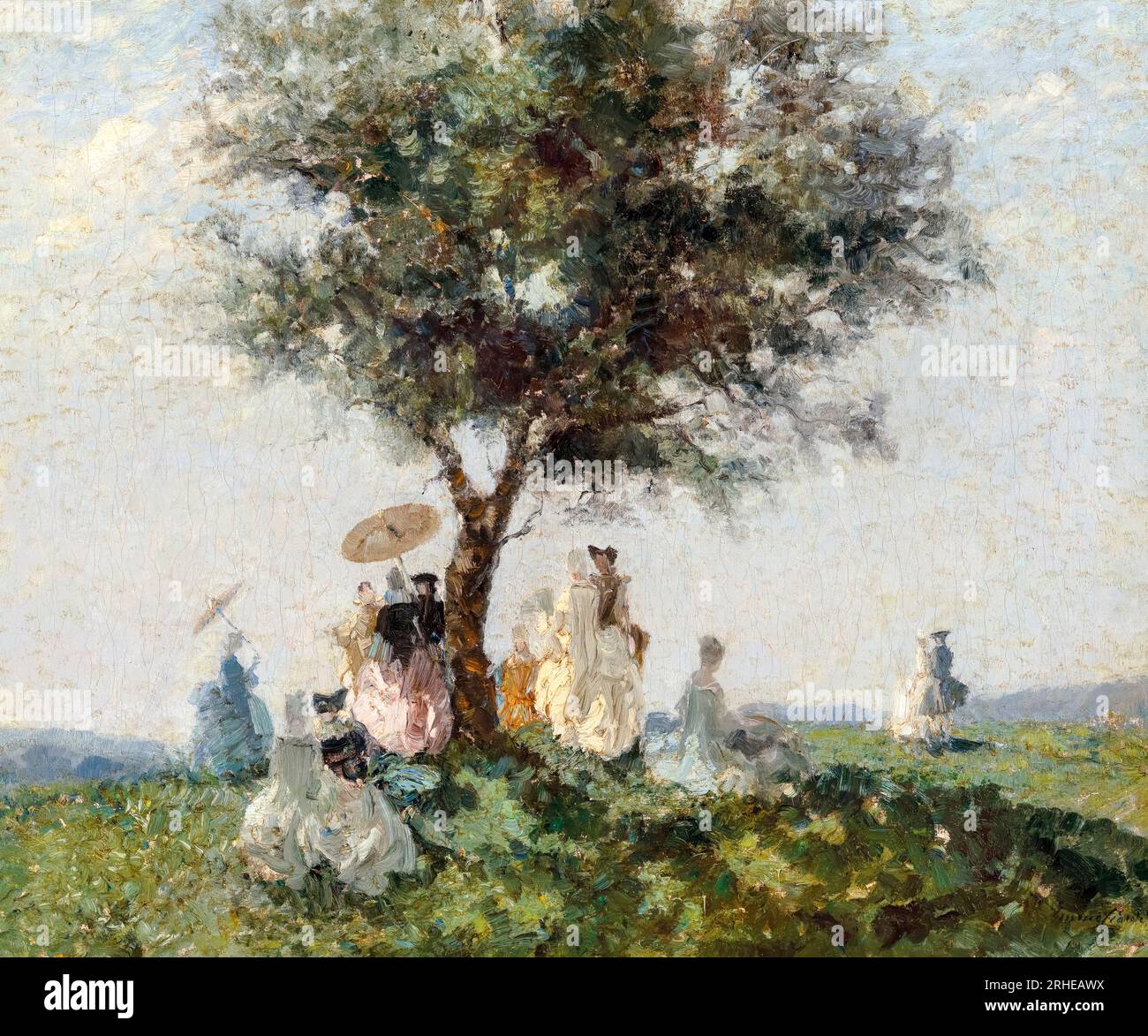 Emma Ciardi, The Picnic, painting in oil on canvas, 1923 Stock Photo ...