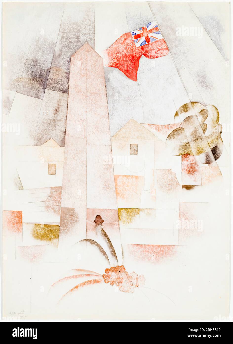 Charles Demuth, Monument, Bermuda, watercolour painting, 1917 Stock ...