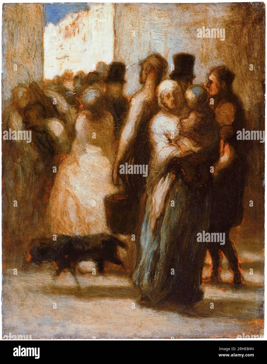 Honoré Daumier To The Street Painting In Oil On Panel 1840 1850