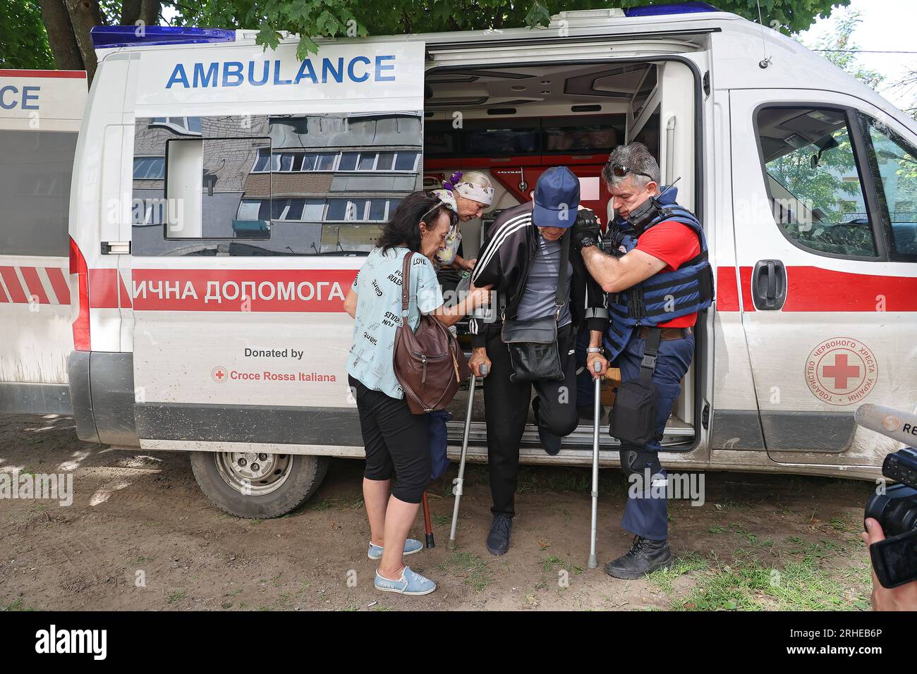 KHARKIV REGION, UKRAINE - AUGUST 15, 2023 - A Ukrainian Red Cross ...