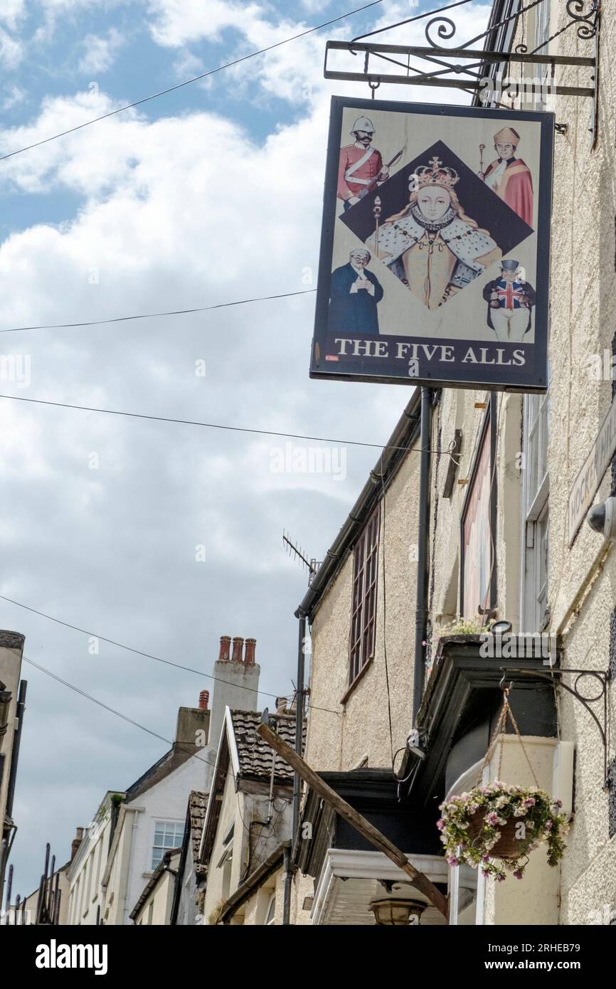 The Five Alls pub in Chepstow Monmouthshire wales UK Stock Photo - Alamy