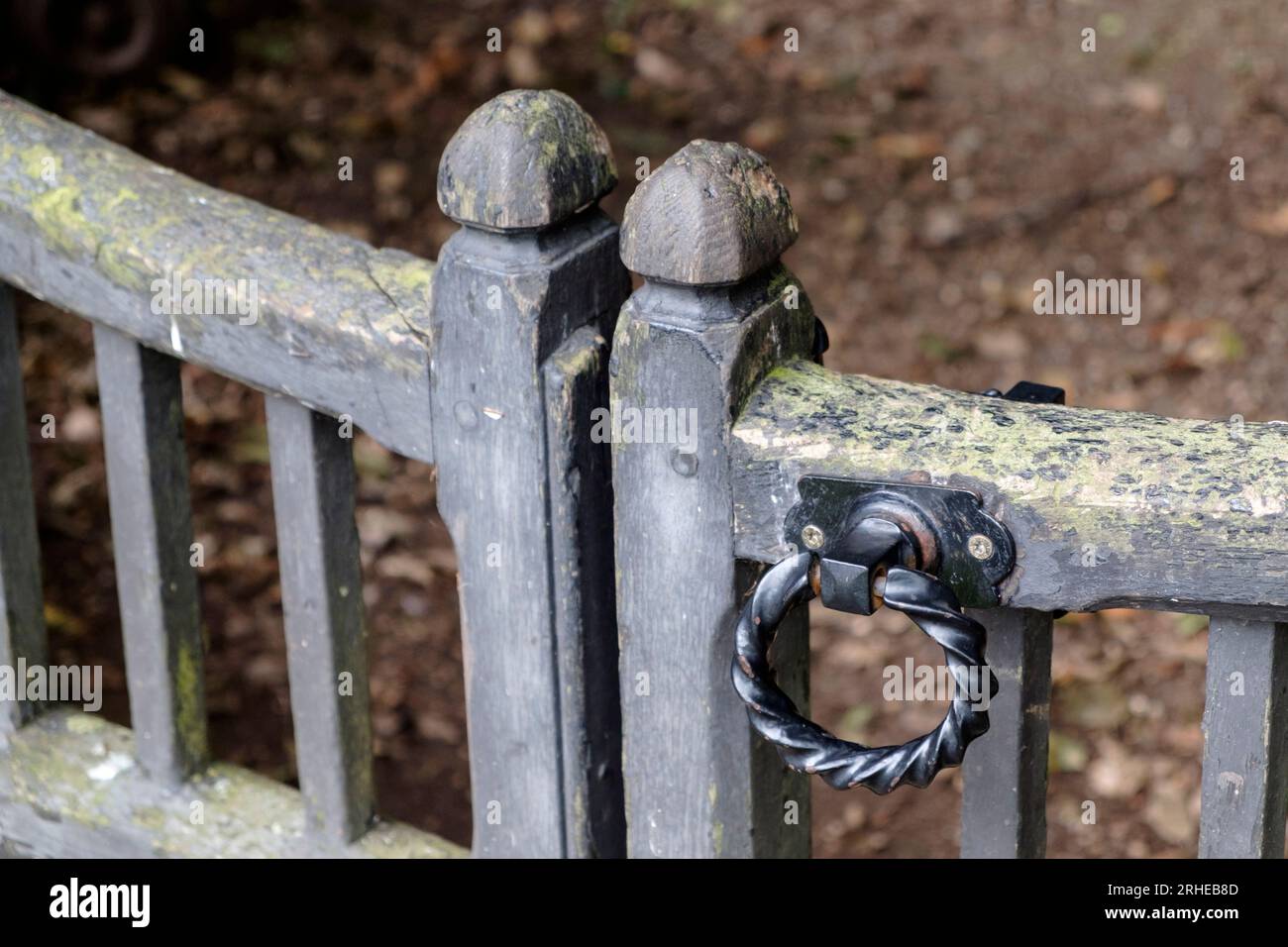 Alvington village in the Forest of Dean Gloucestershire UK. Gates to St ...