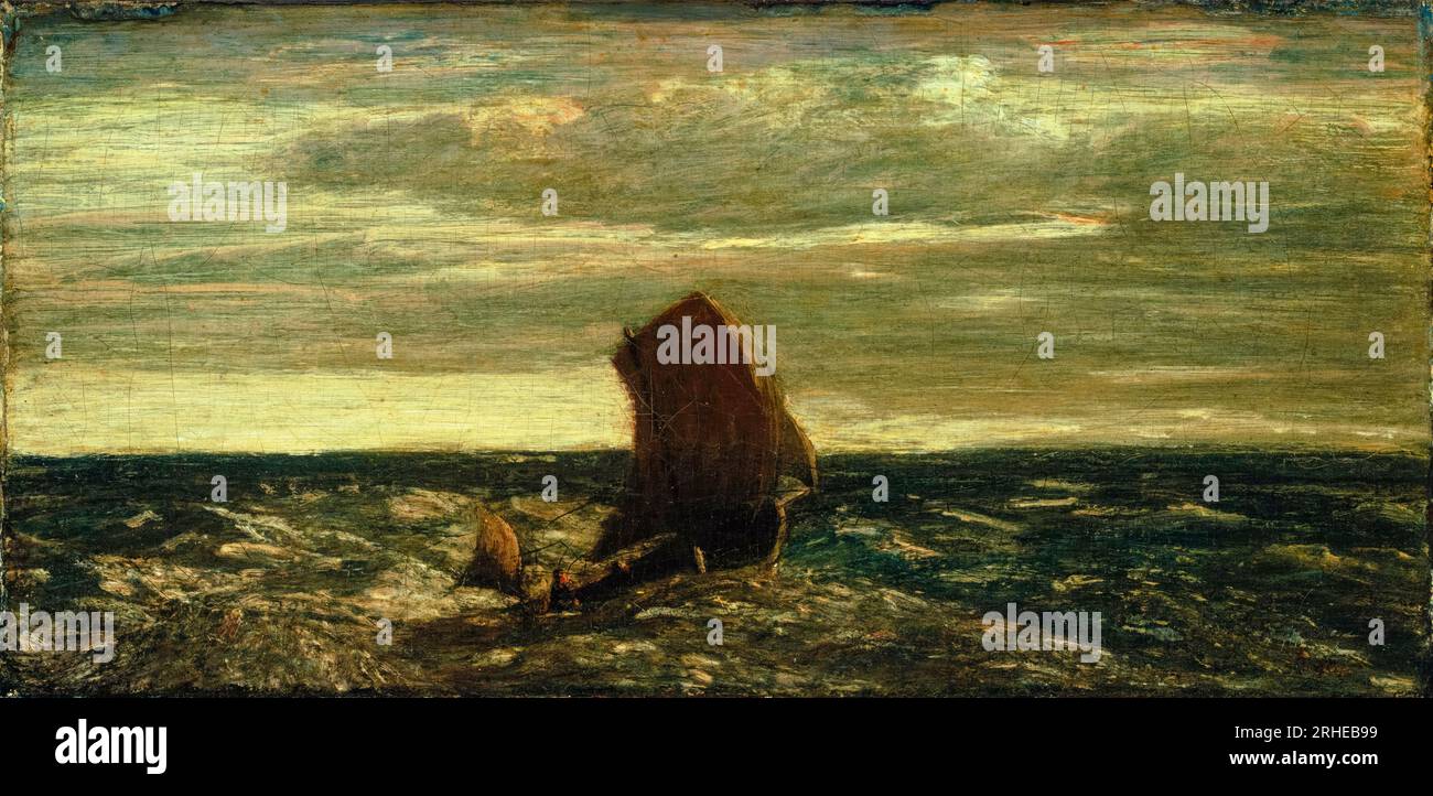 Albert Pinkham Ryder, Homeward Bound, painting in oil on canvas, circa ...