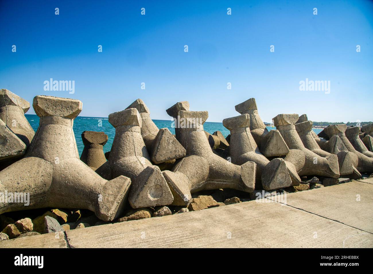 Concrete blocks along ocean hi-res stock photography and images - Alamy