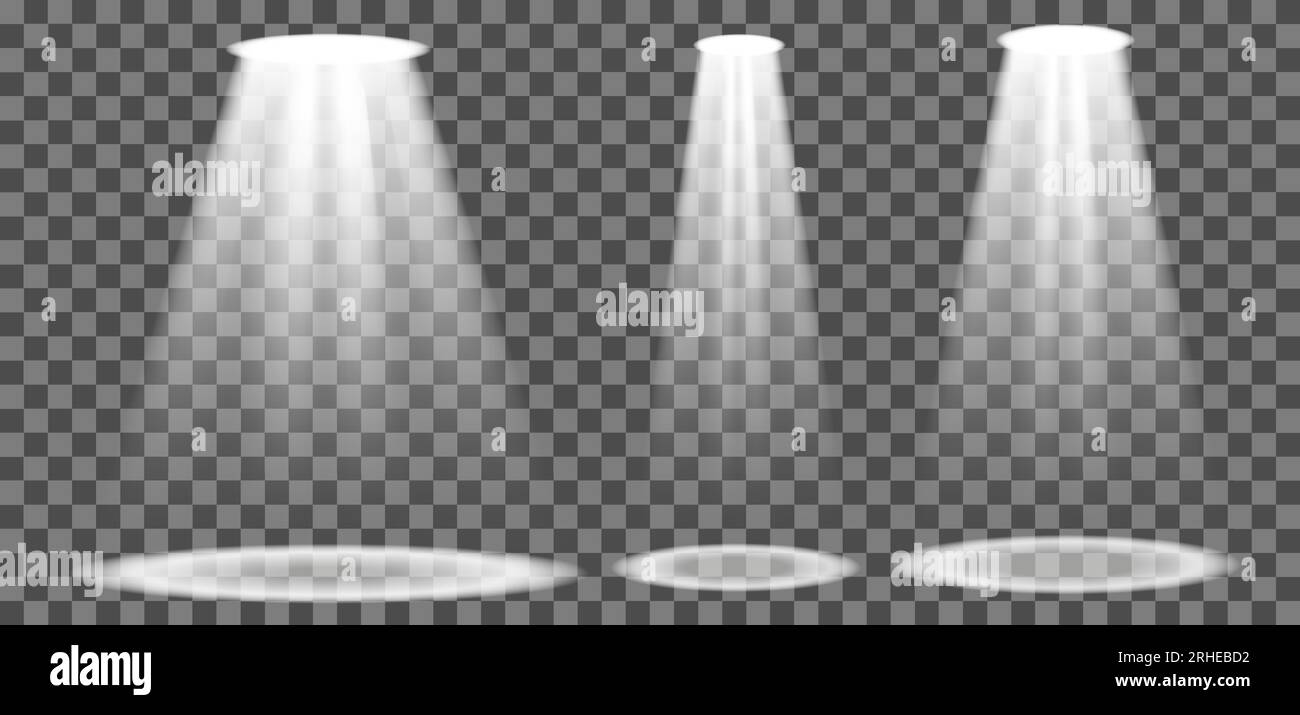 Searchlight illuminates the blank backdrop. Template with floodlight ...