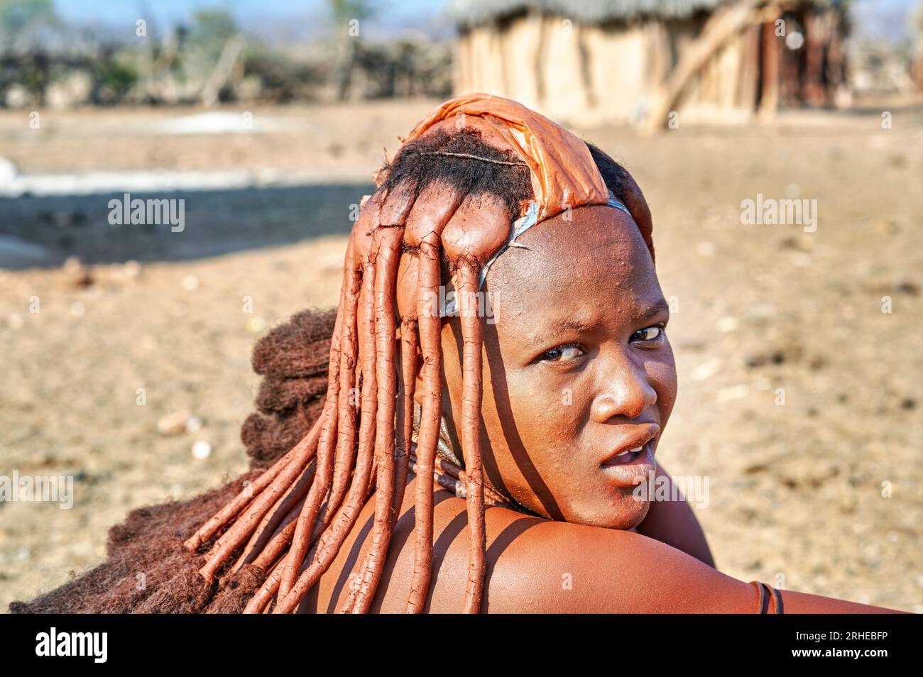 Namibia. The life in a Himba Village. Kunene Region. The traditional ...