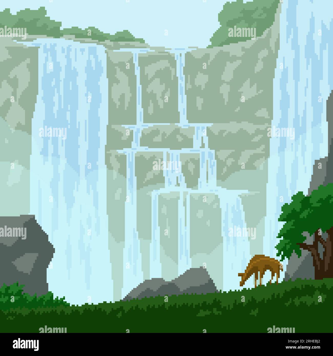 Waterfall grass Stock Vector Images - Alamy