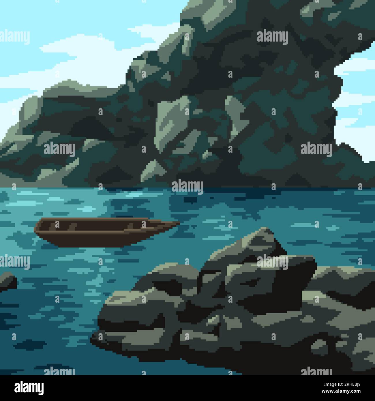 Rock at beach Stock Vector Images - Alamy