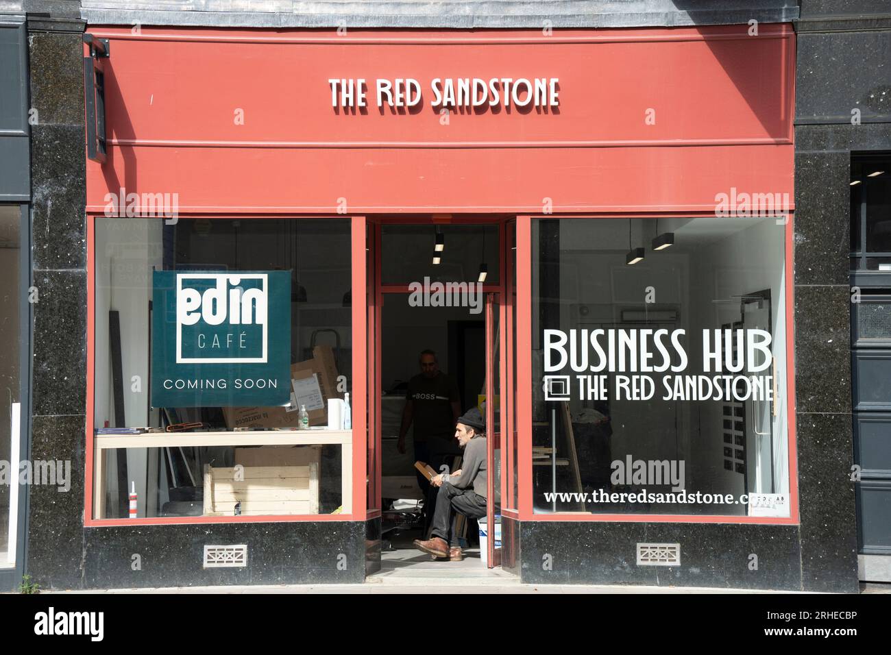 The exterior of new cafe under construction at The Red Sandstone ...