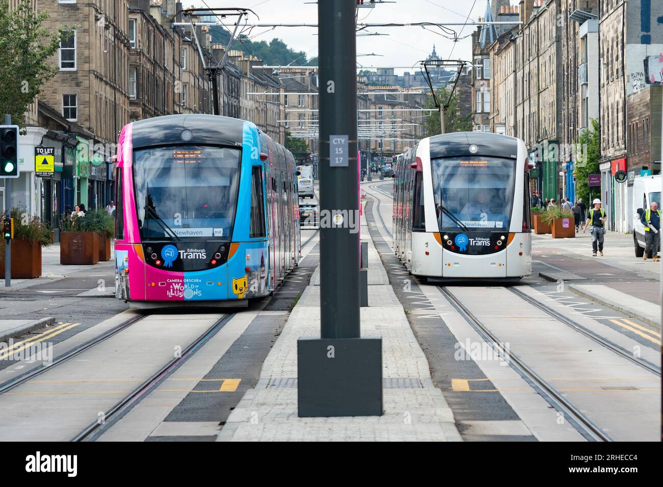 Edinburgh tram running on Leith Walk in Leith, Edinburgh, Scotland, UK Stock Photo - Alamy