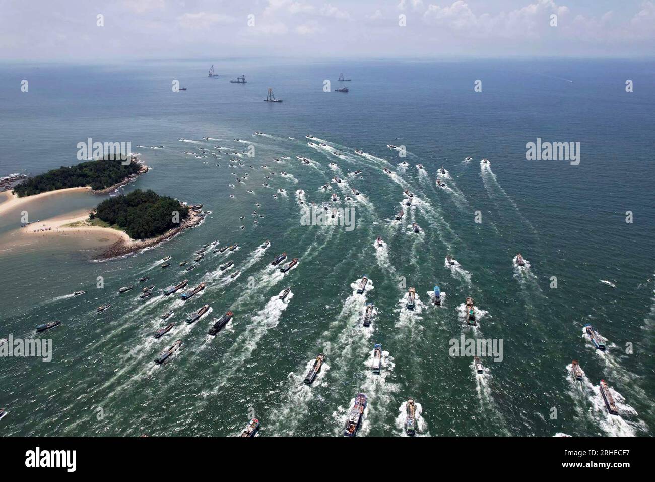 Yangjiang. 16th Aug, 2023. This aerial photo taken on Aug. 16, 2023 ...