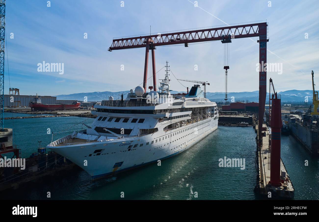 import export dock. cargo ships .beautiful cargo ship parking in port ...
