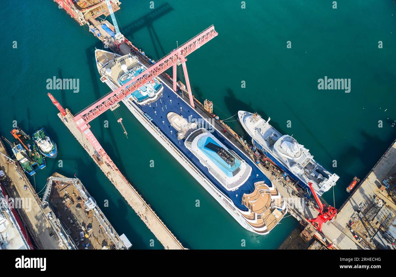 import export dock. cargo ships .beautiful cargo ship parking in port ...