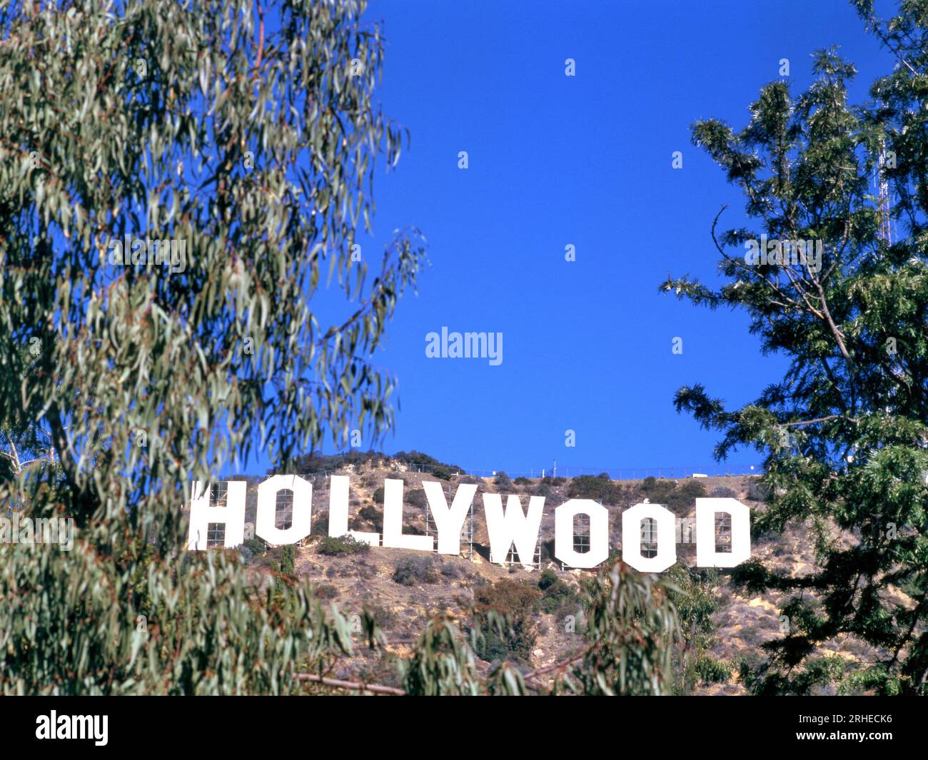 HOLLYWOOD USA - APRIL 12, 2015: Located in Hollywood Hills at Mount Lee ...