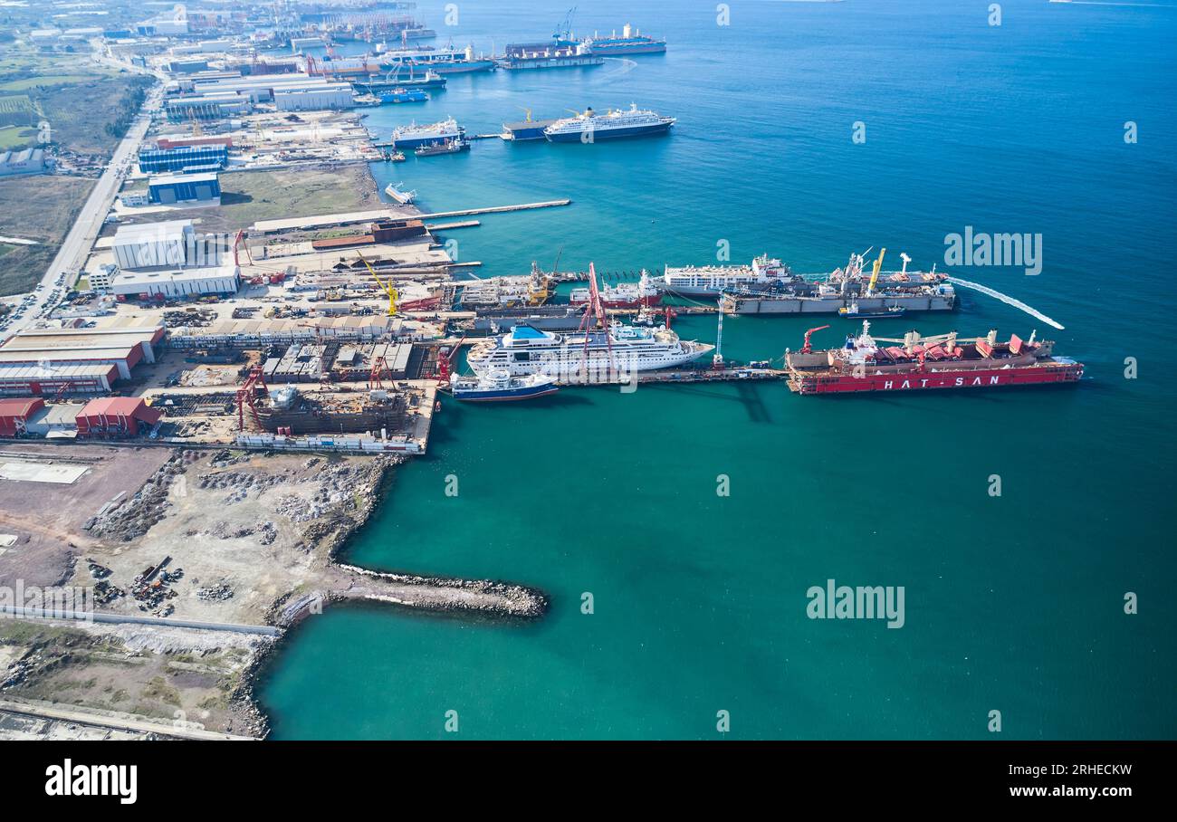 import export dock. cargo ships .beautiful cargo ship parking in port ...