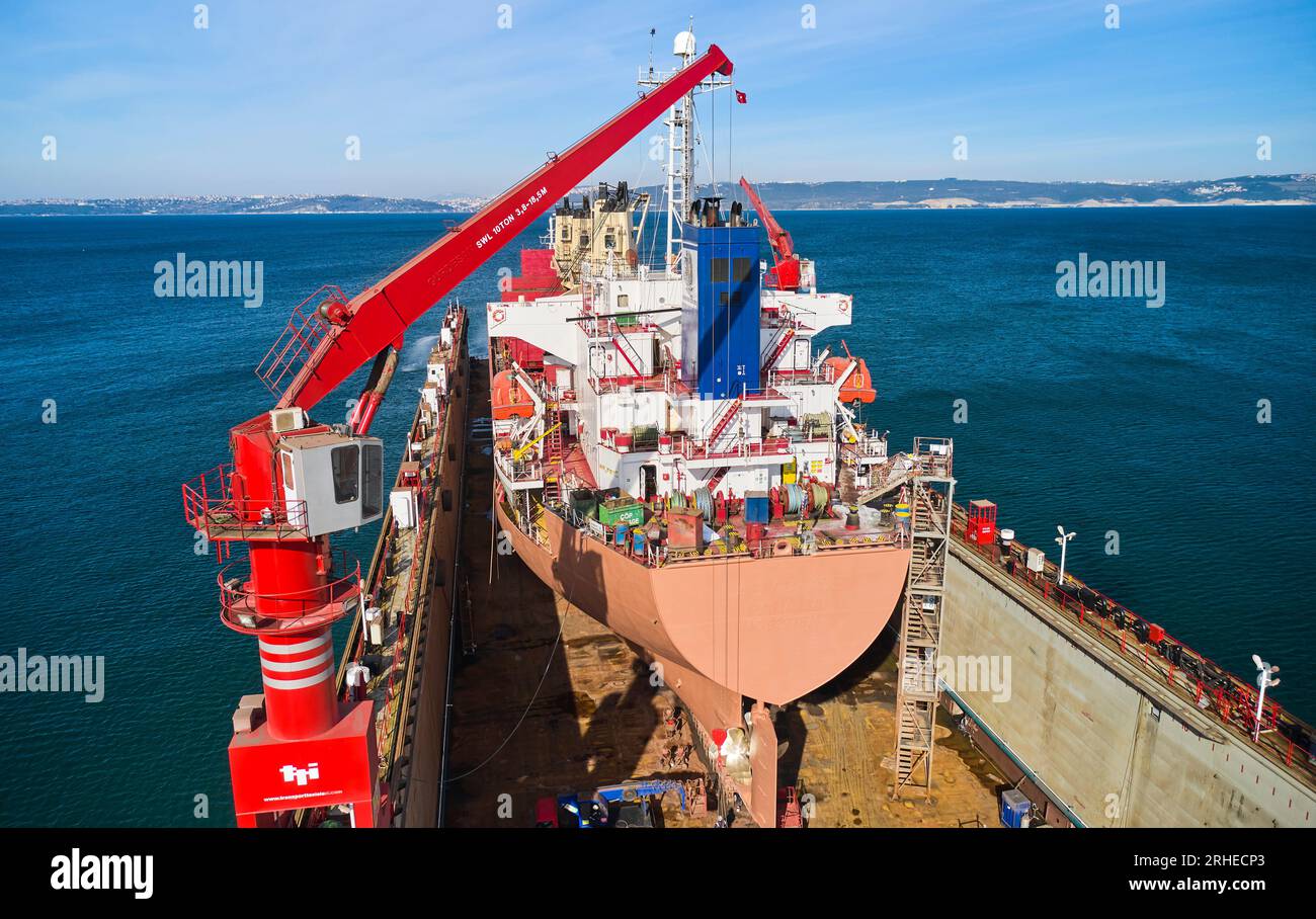 import export dock. cargo ships .beautiful cargo ship parking in port ...