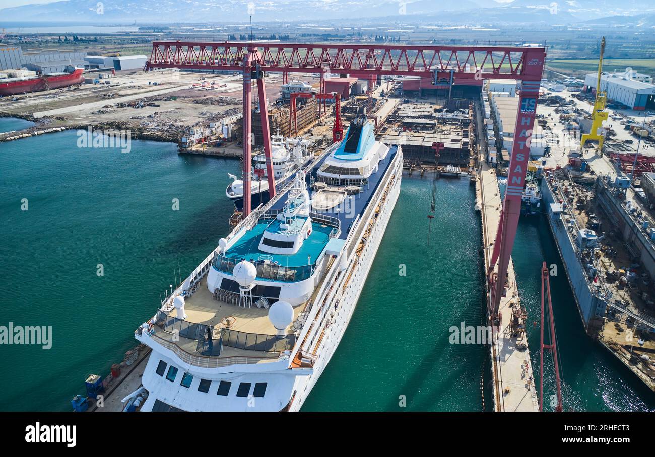 import export dock. cargo ships .beautiful cargo ship parking in port ...