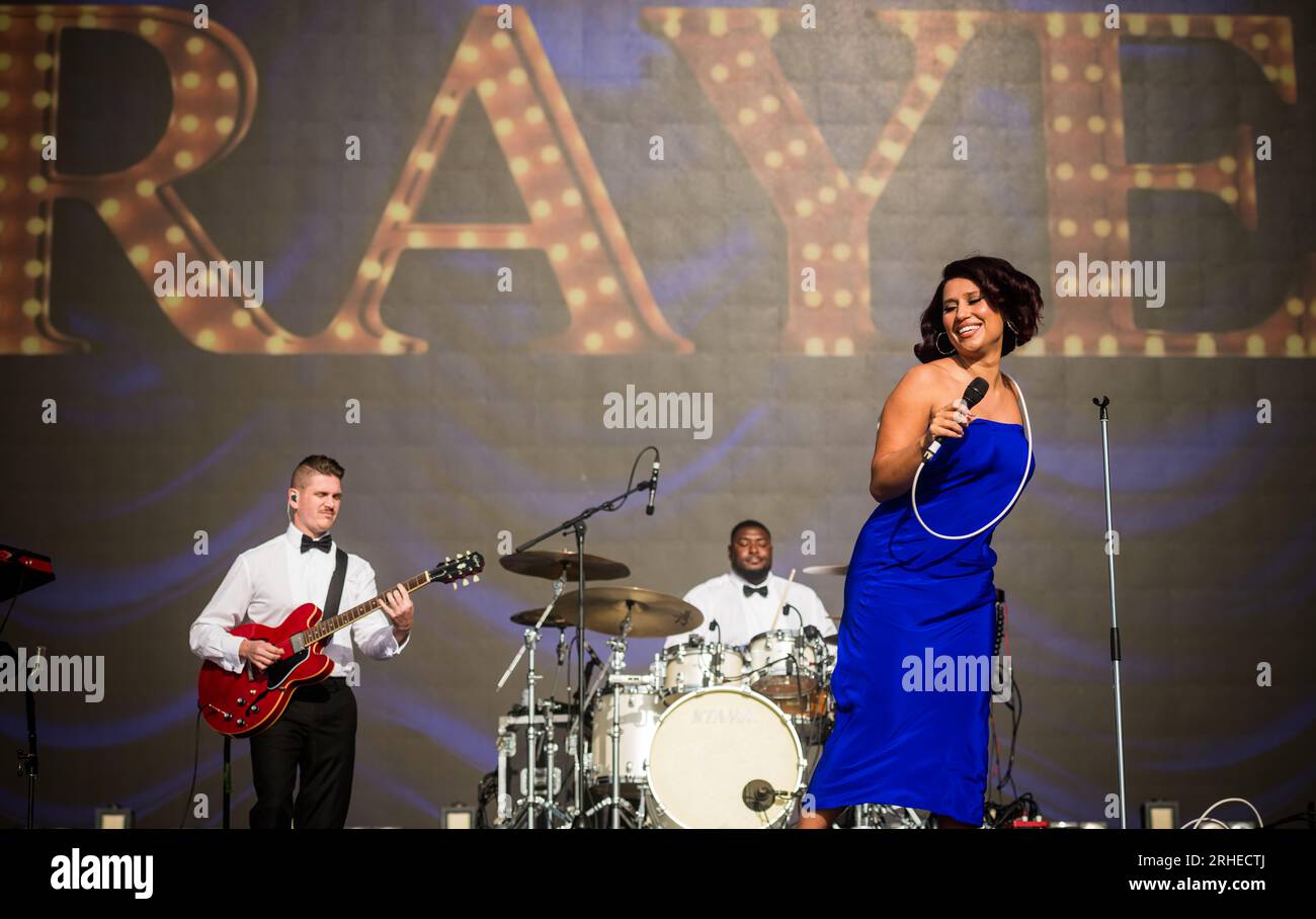 Uk singer and Brit award winner 2024 Raye performing live on the main ...