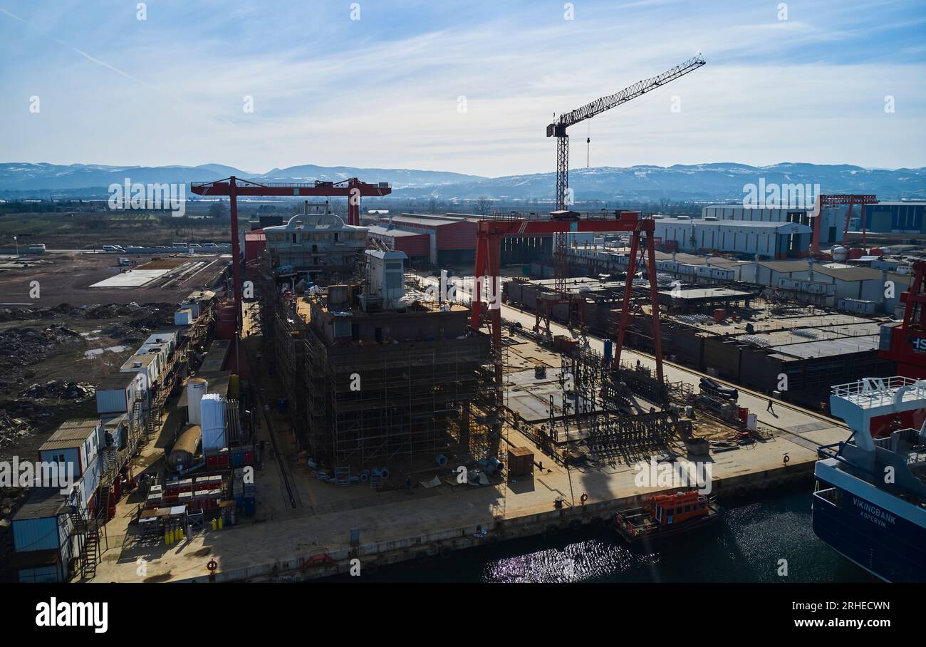 import export dock. cargo ships .beautiful cargo ship parking in port ...