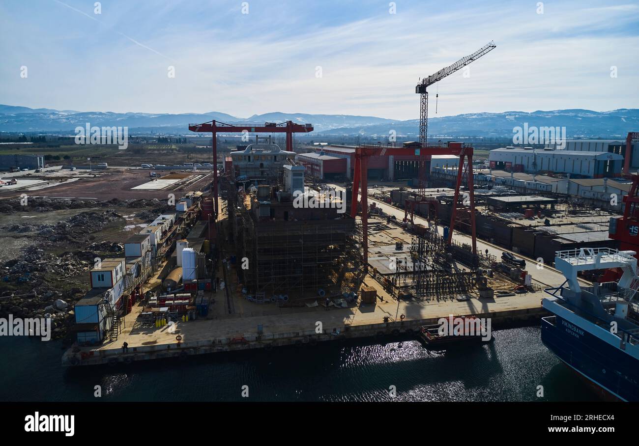 import export dock. cargo ships .beautiful cargo ship parking in port ...