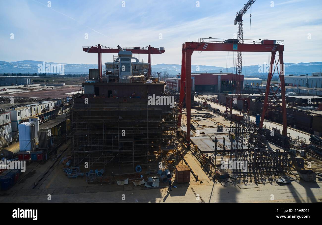 import export dock. cargo ships .beautiful cargo ship parking in port ...