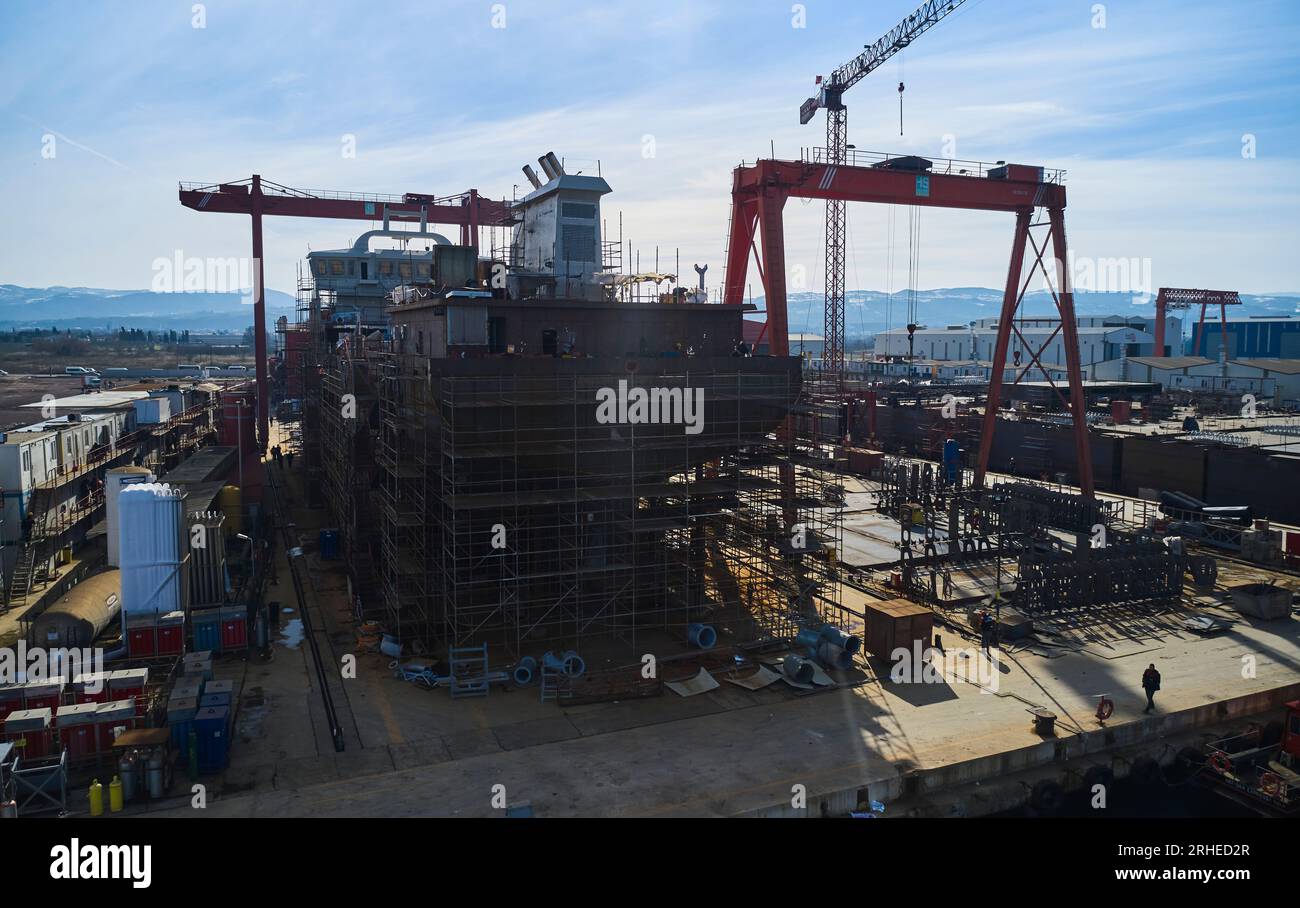 import export dock. cargo ships .beautiful cargo ship parking in port ...