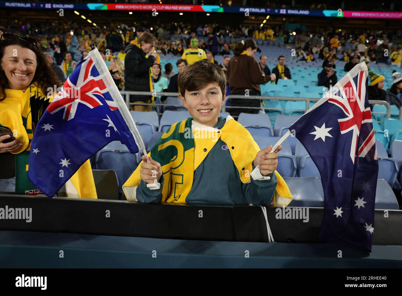 Sydney, Australia. 16th Aug, 2023. Australian fans during the FIFA ...