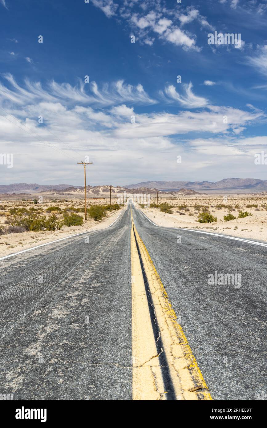The perspective of a never-ending road, the journey of travel and ...