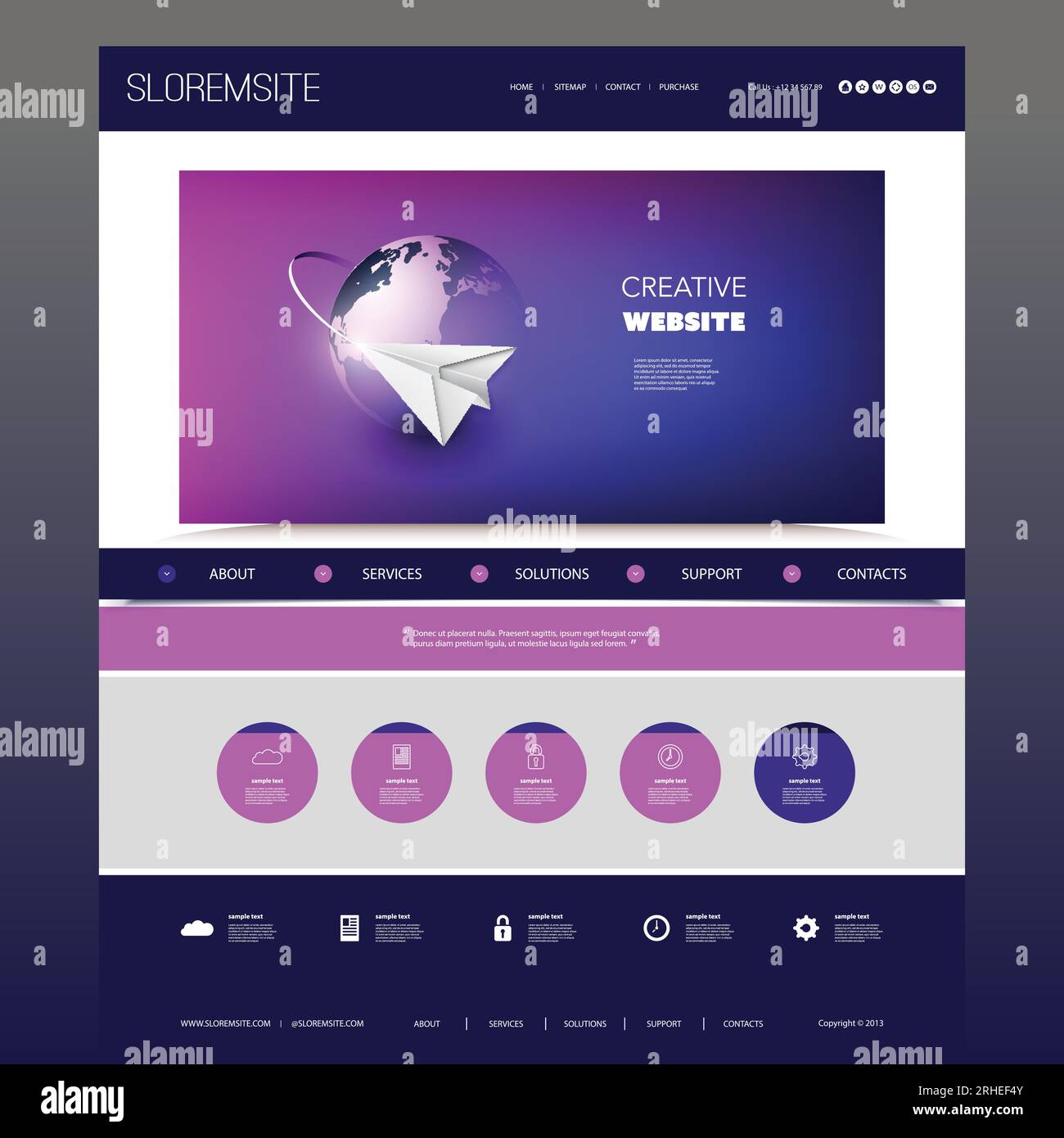 Colorful Website Design for Your Business with Paper Airplane and Earth ...