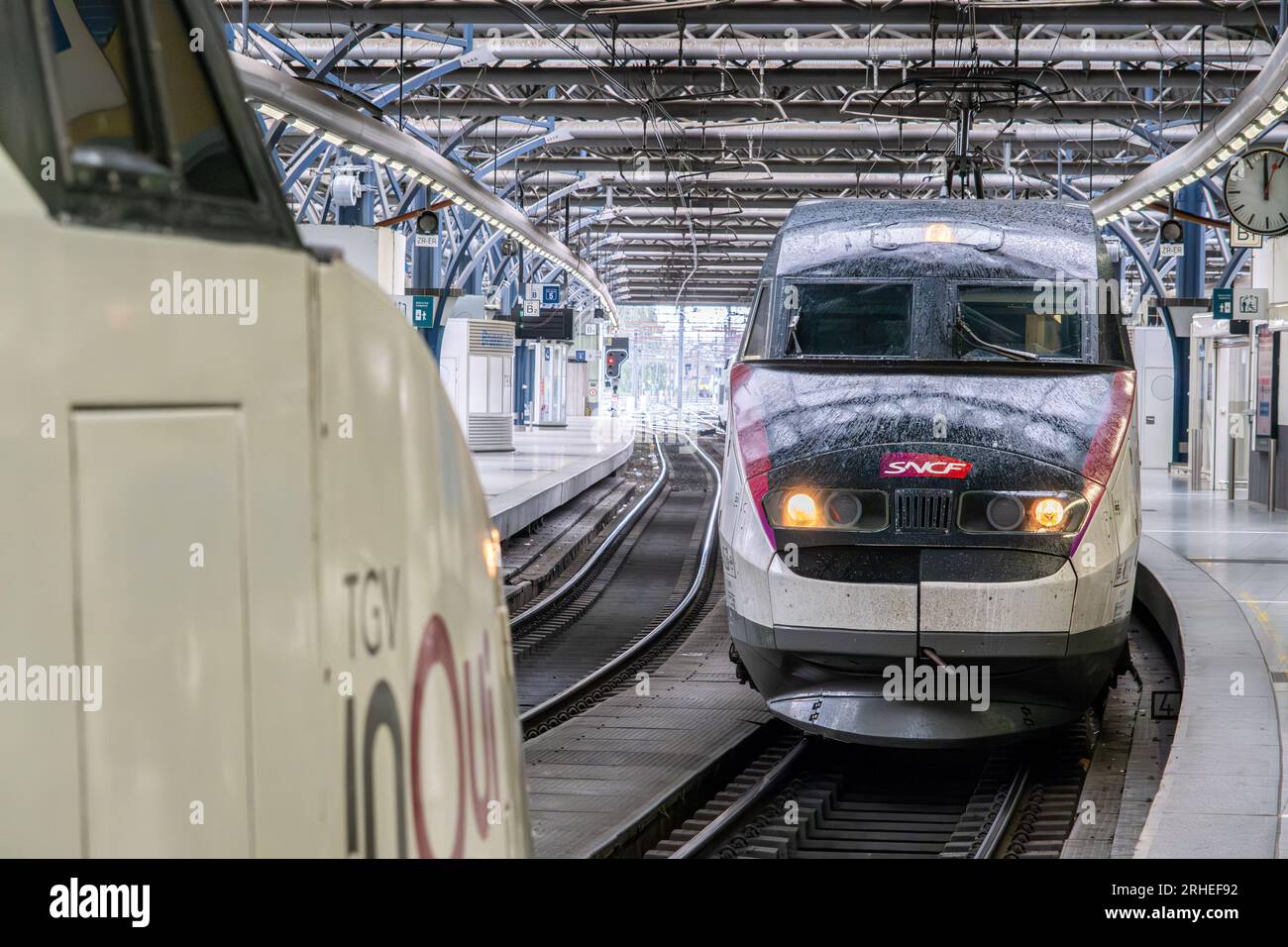 Brussels, Belgium - 10 September 2022: High speed train TGV entering ...