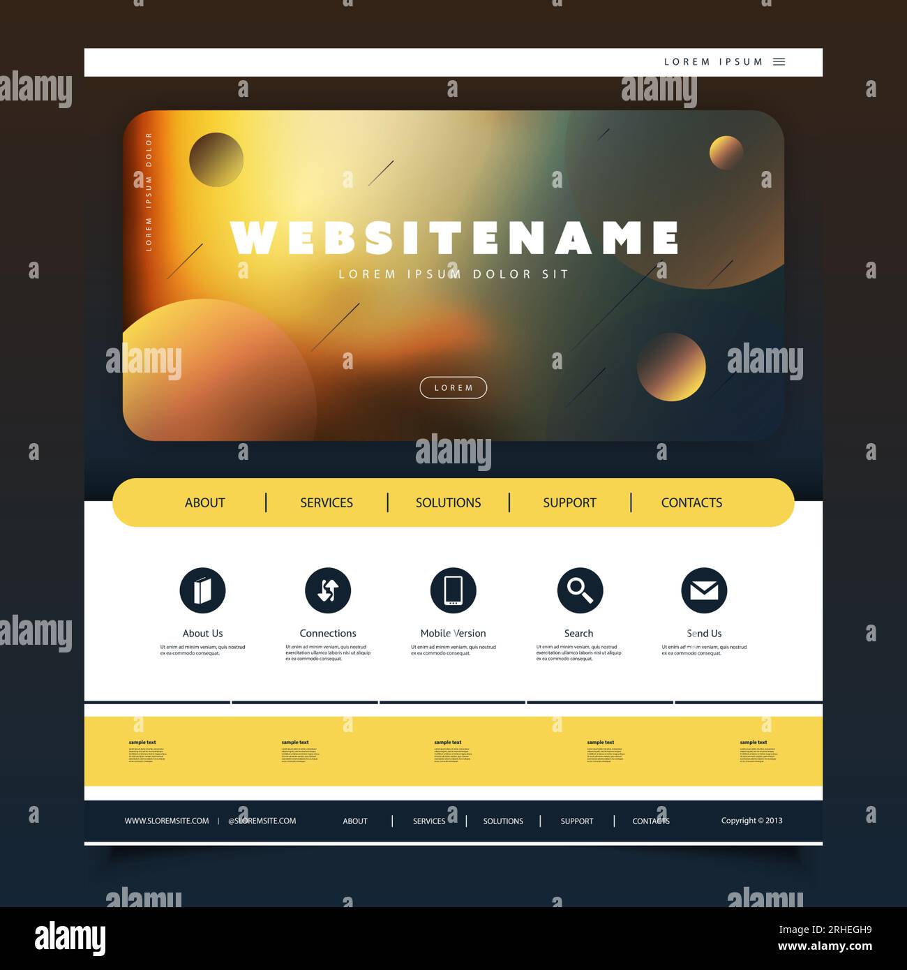 Colorful Website Template for Your Business with Abstract Header Design ...