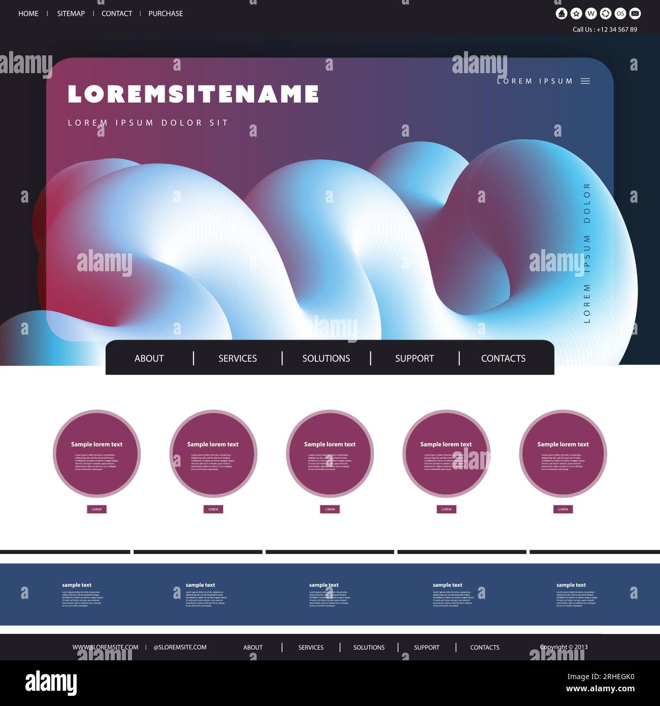 Abstract Website Template Design for Your Business with Red, Blue and ...