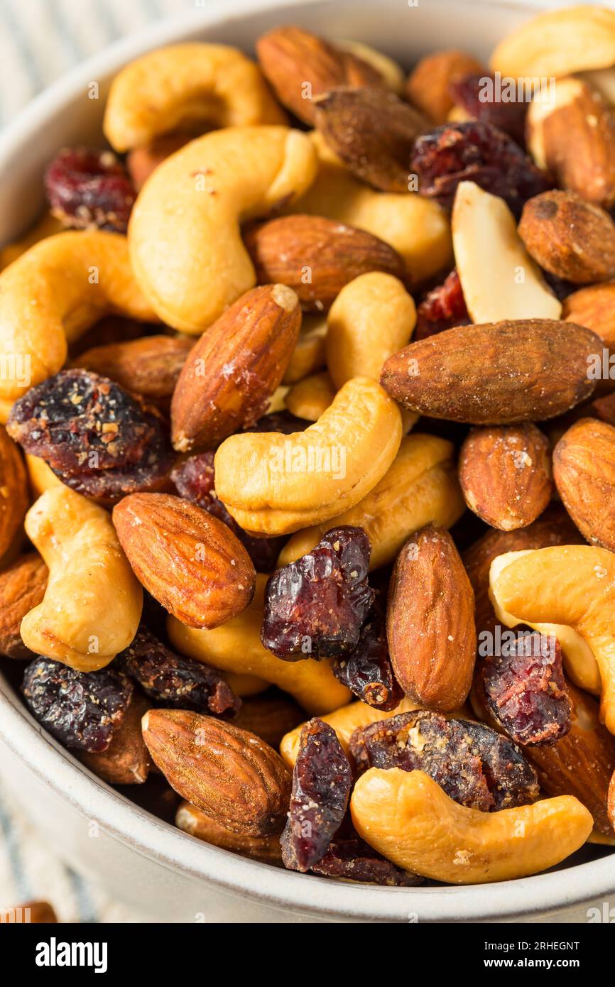 Homemade Raw Cashew Cranberry Trail Mix with Almonds Stock Photo - Alamy