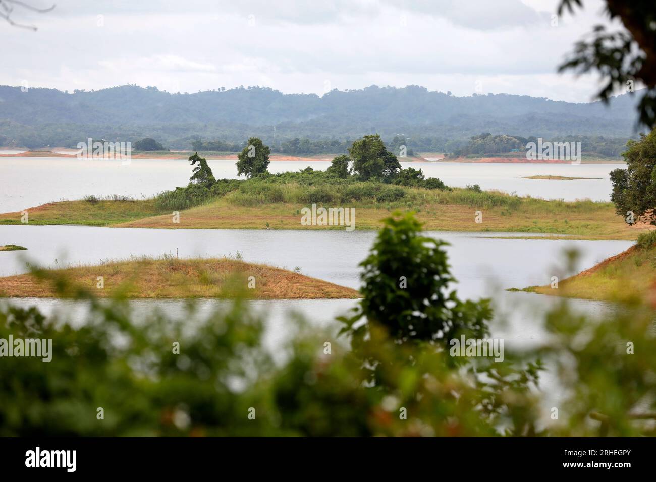 Rangamati, Bangladesh - July 25, 2023: The Bird's-eye view of Kaptai Lake in Rangamati. Kaptai ...