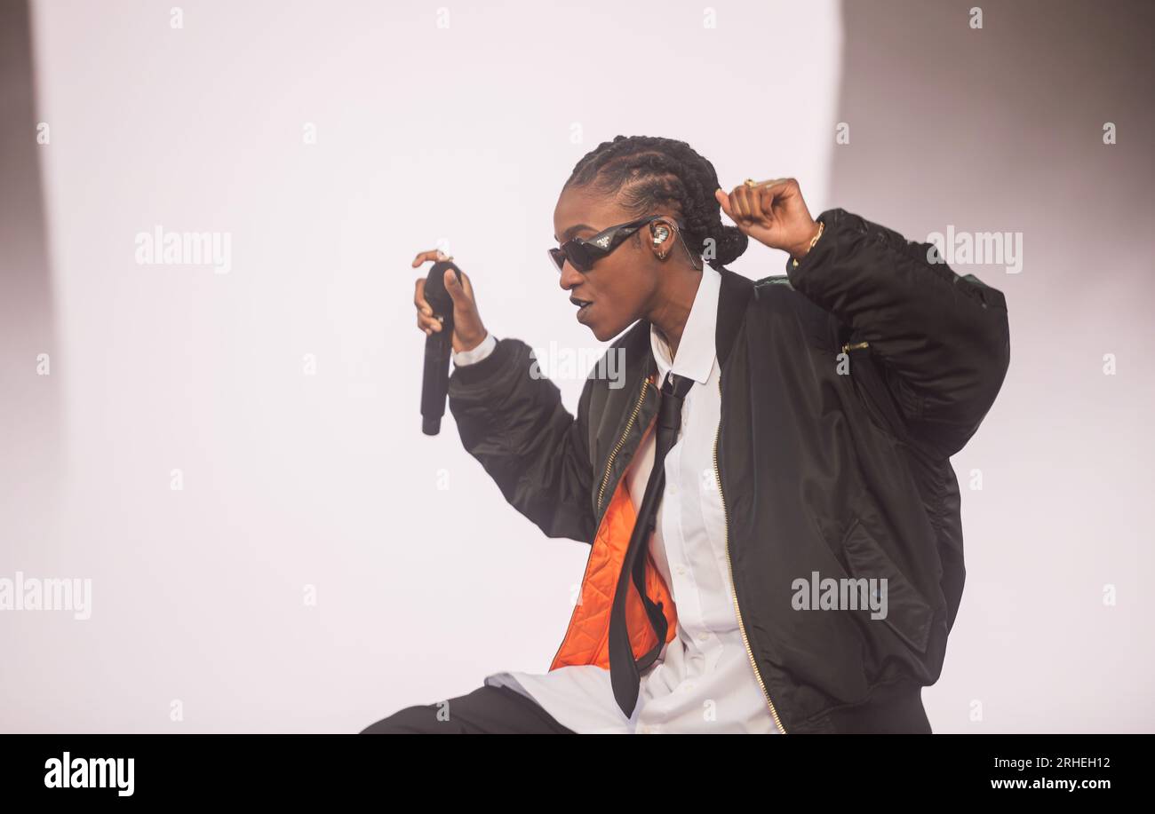 UK Rapper Little Simz performing live on the main stage at Boardmaster ...