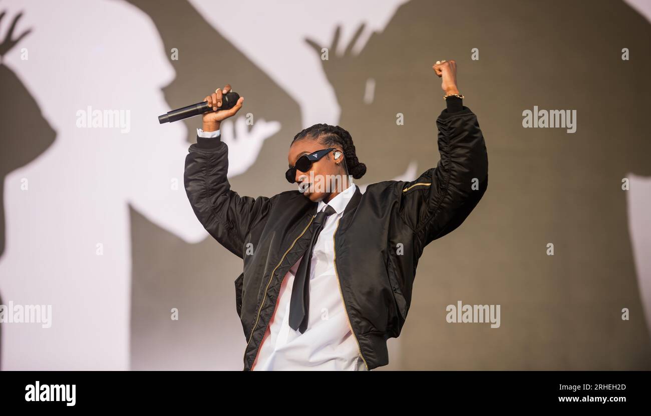 UK Rapper Little Simz performing live on the main stage at Boardmaster ...