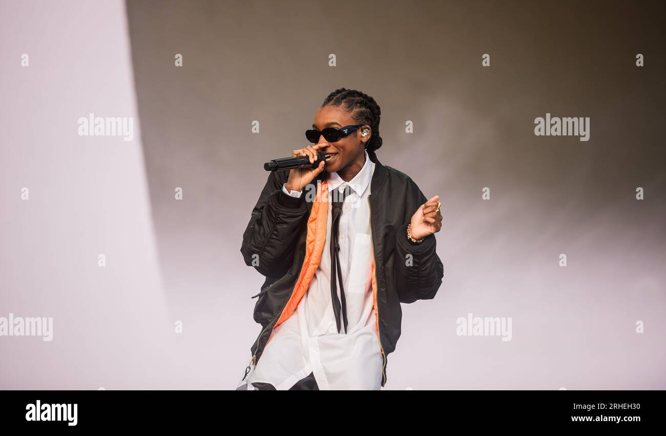 UK Rapper Little Simz performing live on the main stage at Boardmaster ...