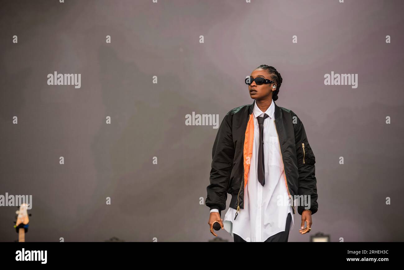 UK Rapper Little Simz performing live on the main stage at Boardmaster ...
