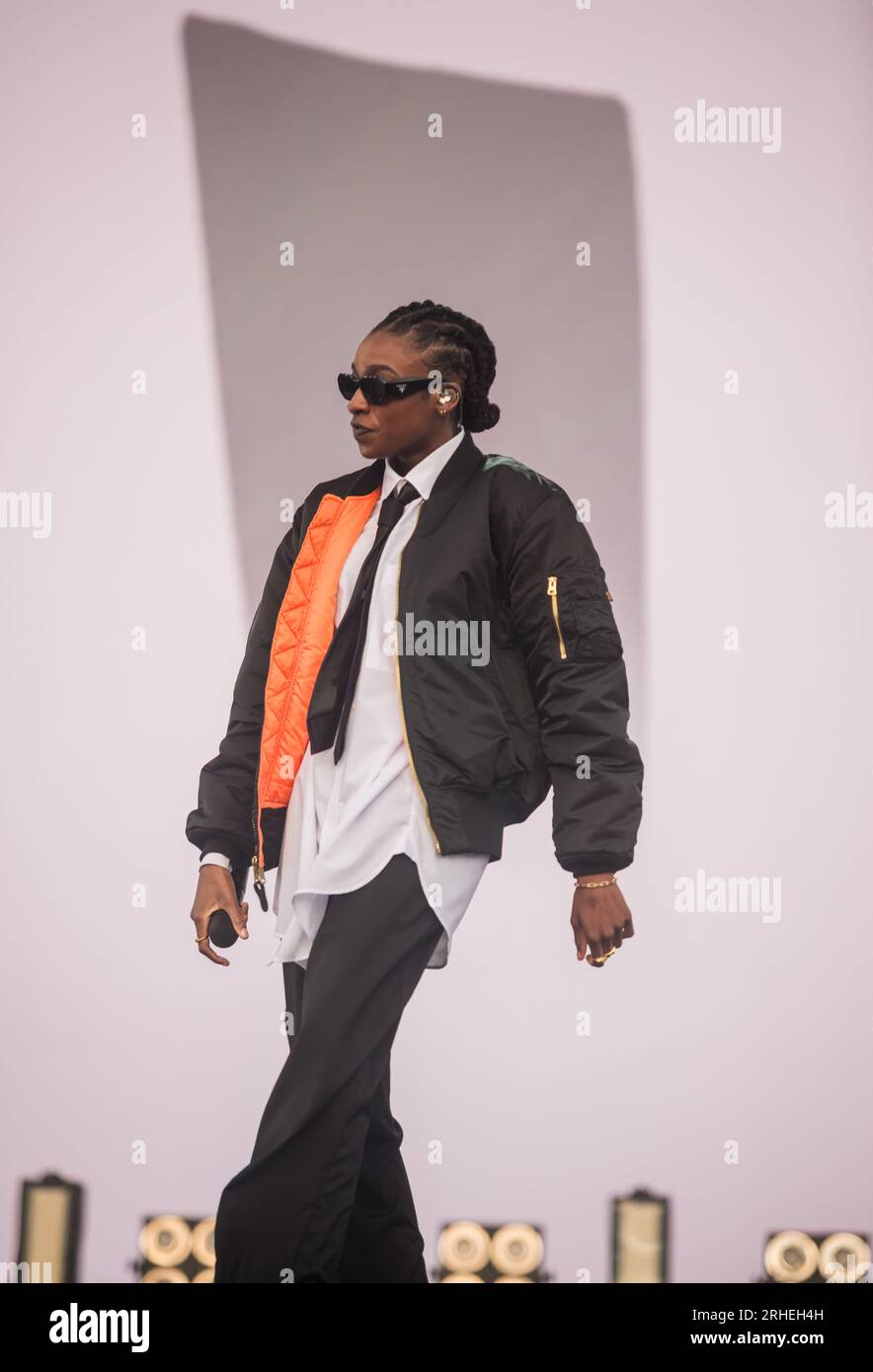 UK Rapper Little Simz performing live on the main stage at Boardmaster ...