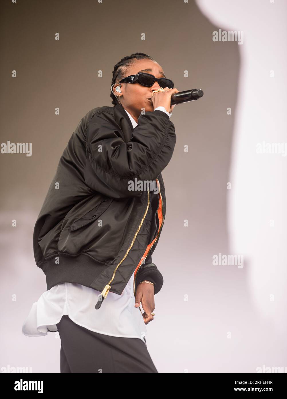 UK Rapper Little Simz performing live on the main stage at Boardmaster ...