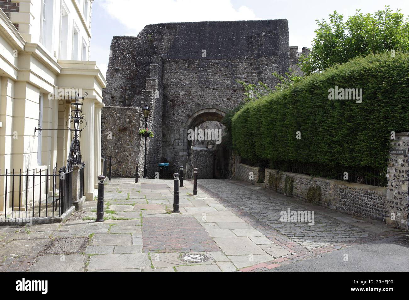 The Barbican gate and it's immediate surroundings including a museum ...