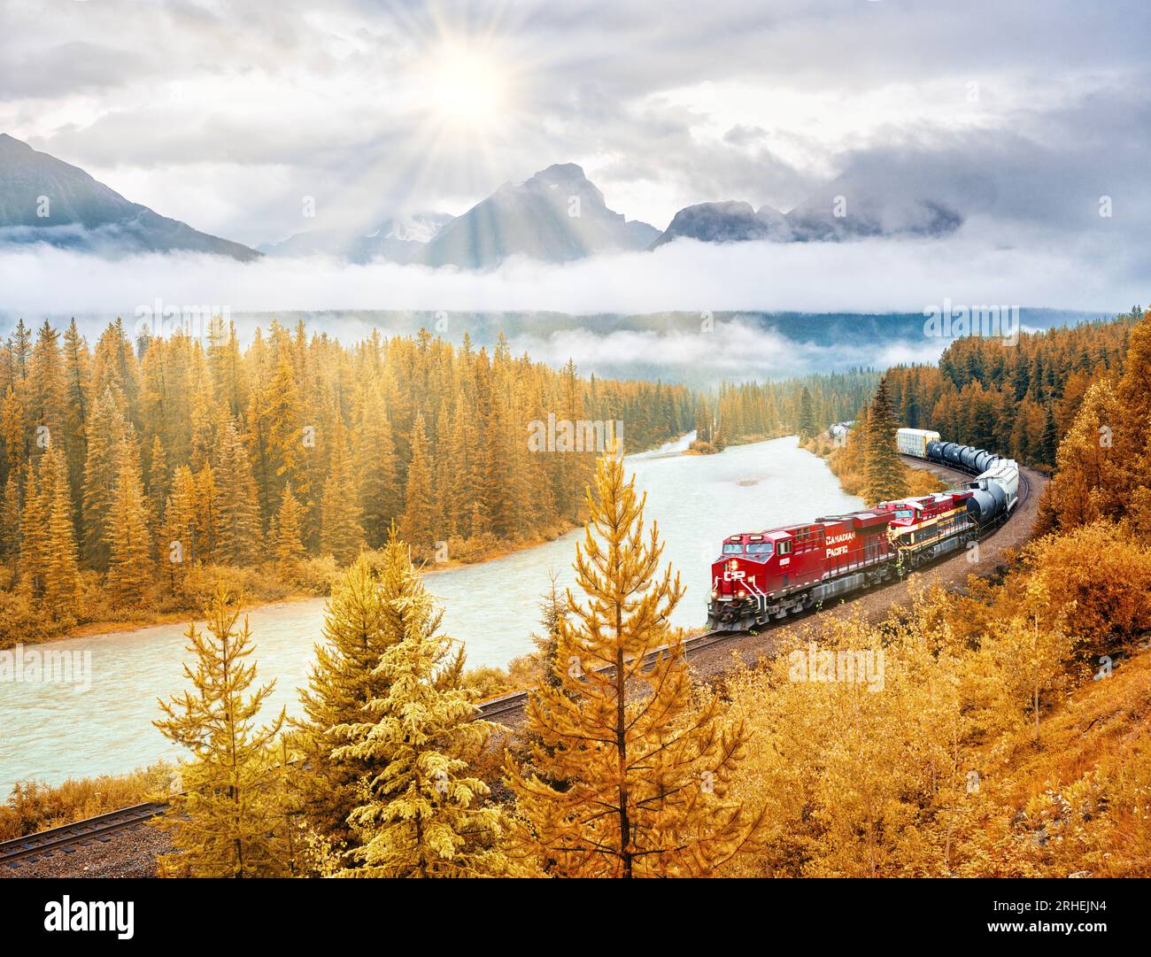 Canadian Pacific Train Banff National Park, Alberta, Canada Stock Photo - Alamy