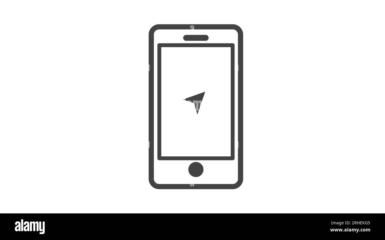 Smartphone and a navigation sign. Vector isolated editable flat mobile ...