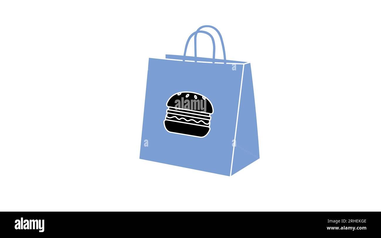 Vector Isolated Illustration of a Take Away Burger paper Bag Stock Vector Image & Art - Alamy