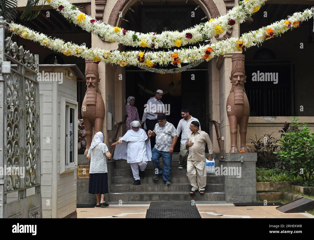 Mumbai, India. 16th Aug, 2023. People from Parsi community come out of ...