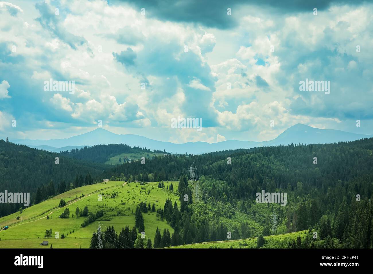 Beautiful mountains ukrainian carpathians aerial hi-res stock ...