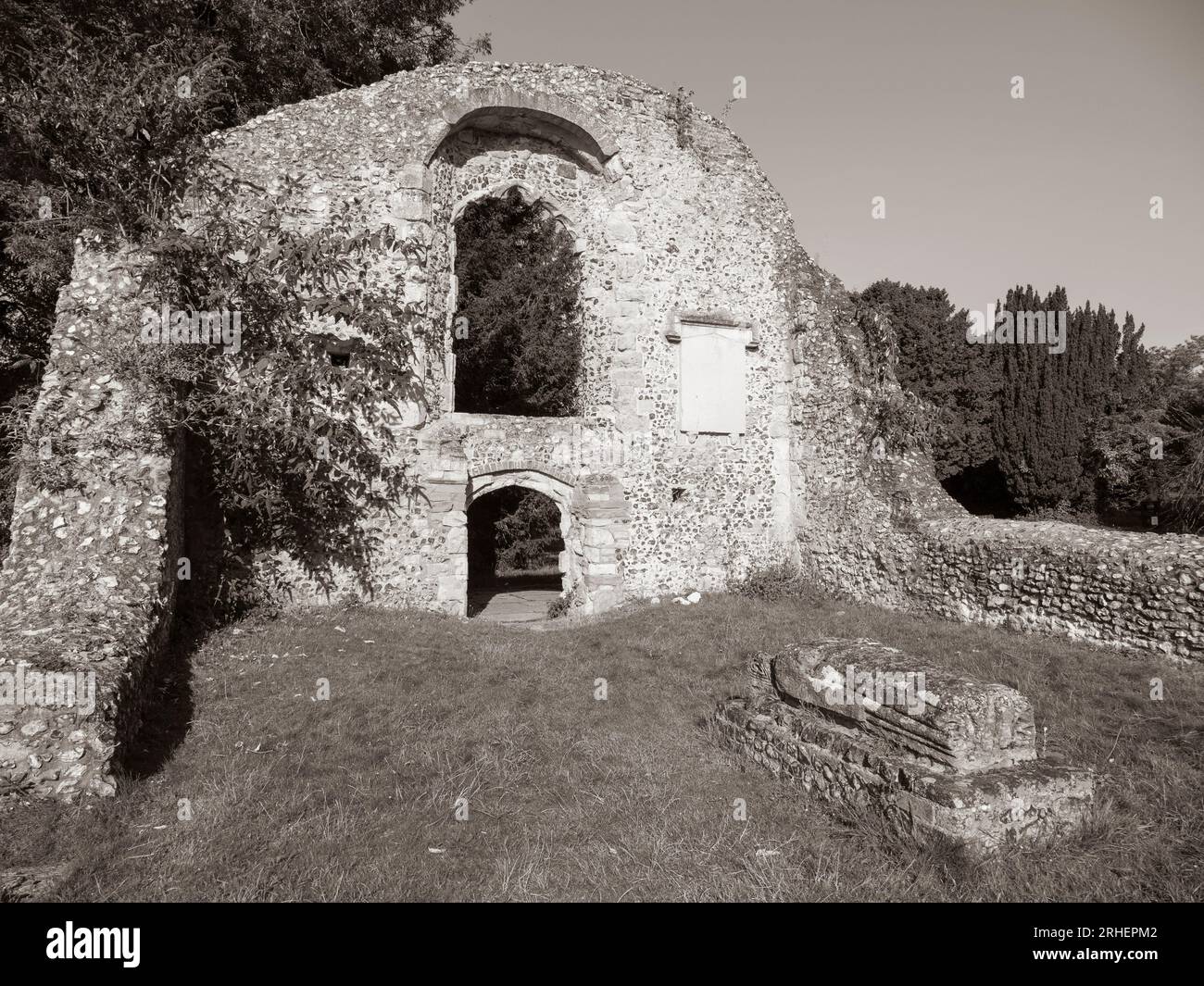 Ruined Chapel, at the Holy Ghost Cemetery, Basingstoke, Hampshire ...